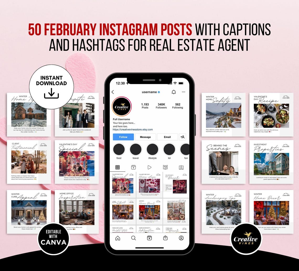 2026 February Real Estate Agent Social Media Posts With Captions and ...