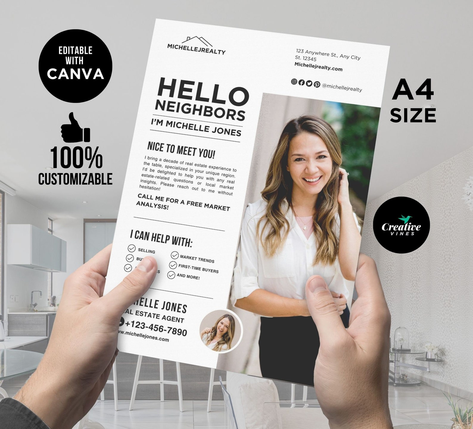 Real Estate Introduction Flyer Hello Neighbor Letter Template Real ...