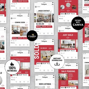 Red Theme Realty Instagram Post Real Estate Instagram Stories Instagram ...