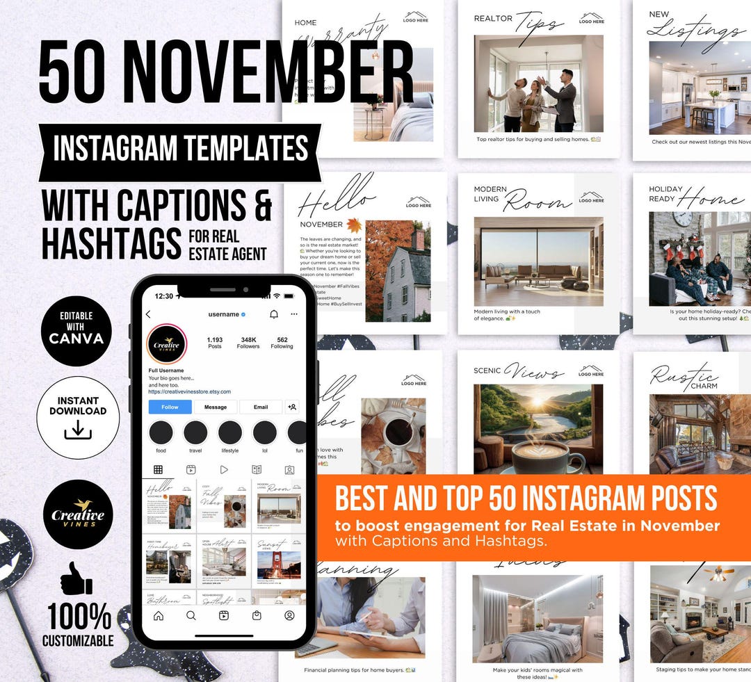 November Real Estate Posts With Captions November Realtor Social Media ...