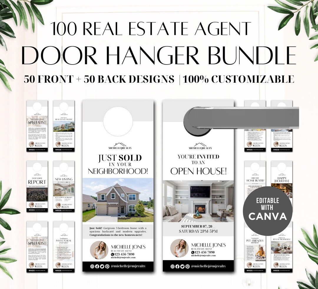 100 Real Estate Door Hanger Bundle, Real Estate Farming, Realtor ...