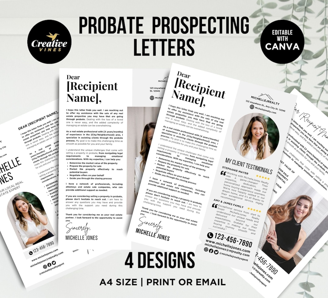 Real Estate Probate Letter, Probate Prospecting Letter, Inheritance ...