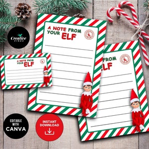 Blank Elf Note Card Printable A Note From Your Elf Elf Mail Letter ...