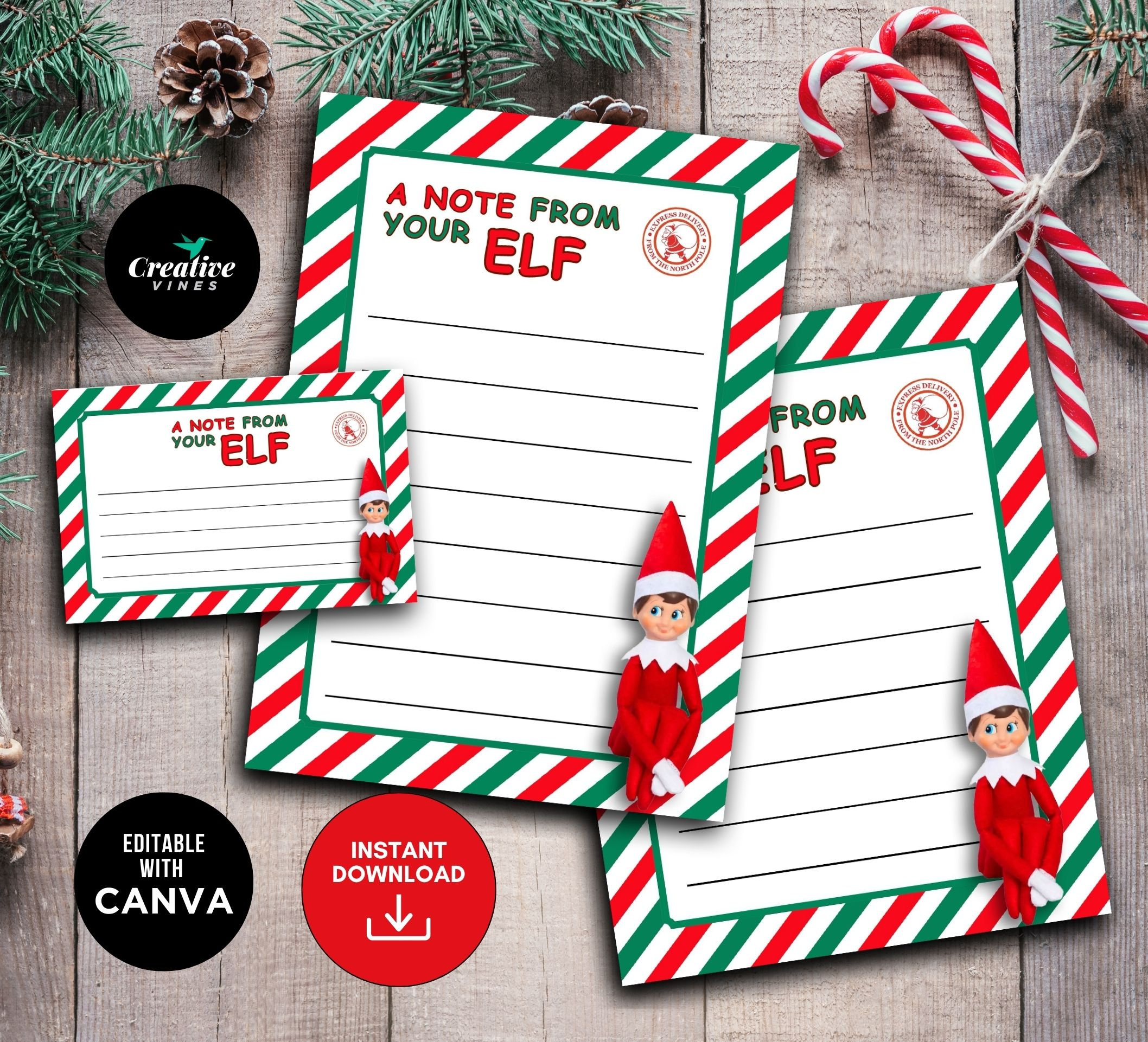 Blank Elf Note Card Printable A Note From Your Elf Elf Mail Letter ...