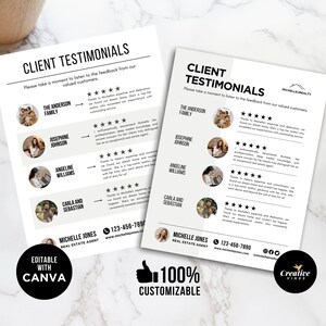 Real Estate Testimonial Flyer Realtor Testimonial Realtor Client Review ...