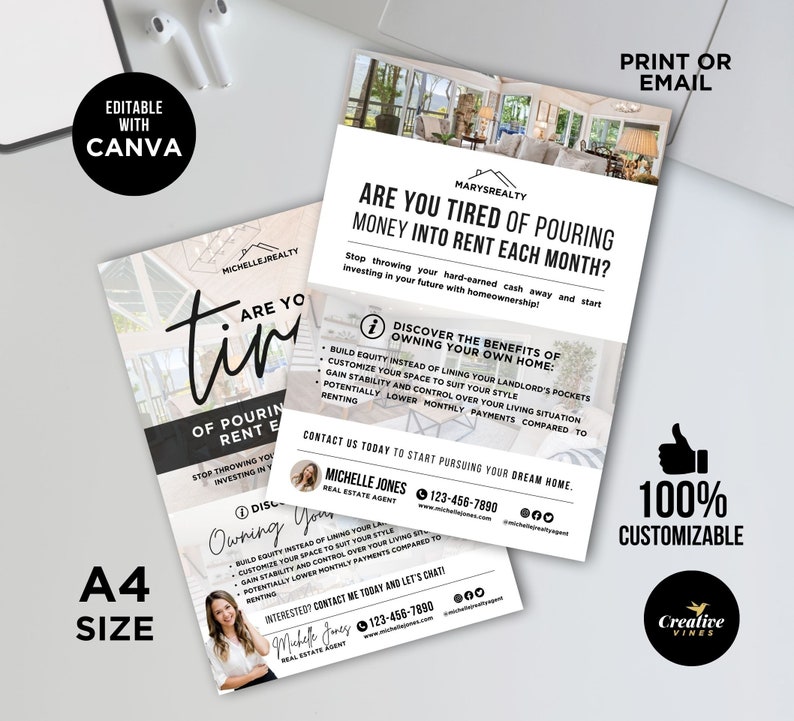 Tired of Renting Real Estate Flyer, Why Rent Flyer Template, Real ...