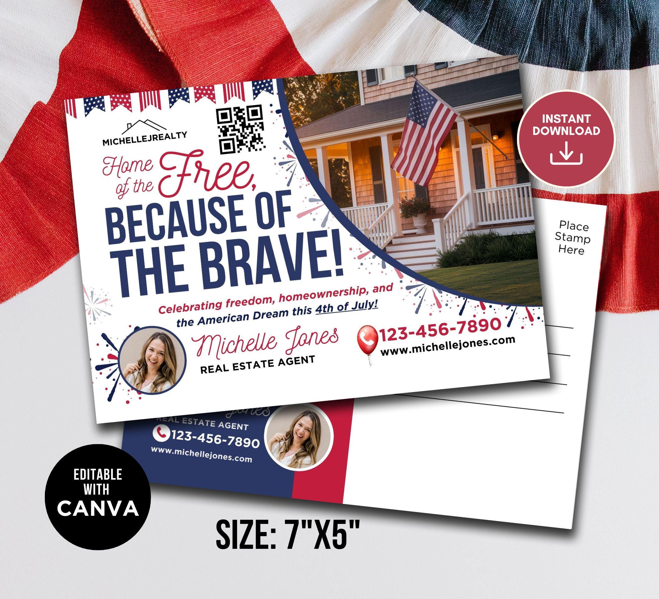 2026 4th of July Postcard Real Estate Summer Real Estate Postcard Real ...
