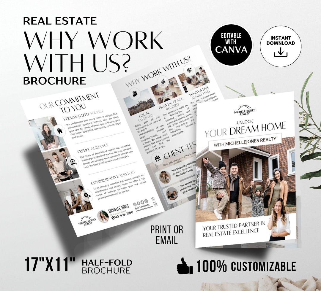 Why Work With a Realtor Bi-fold Brochure Real Estate Bi-fold Brochure ...