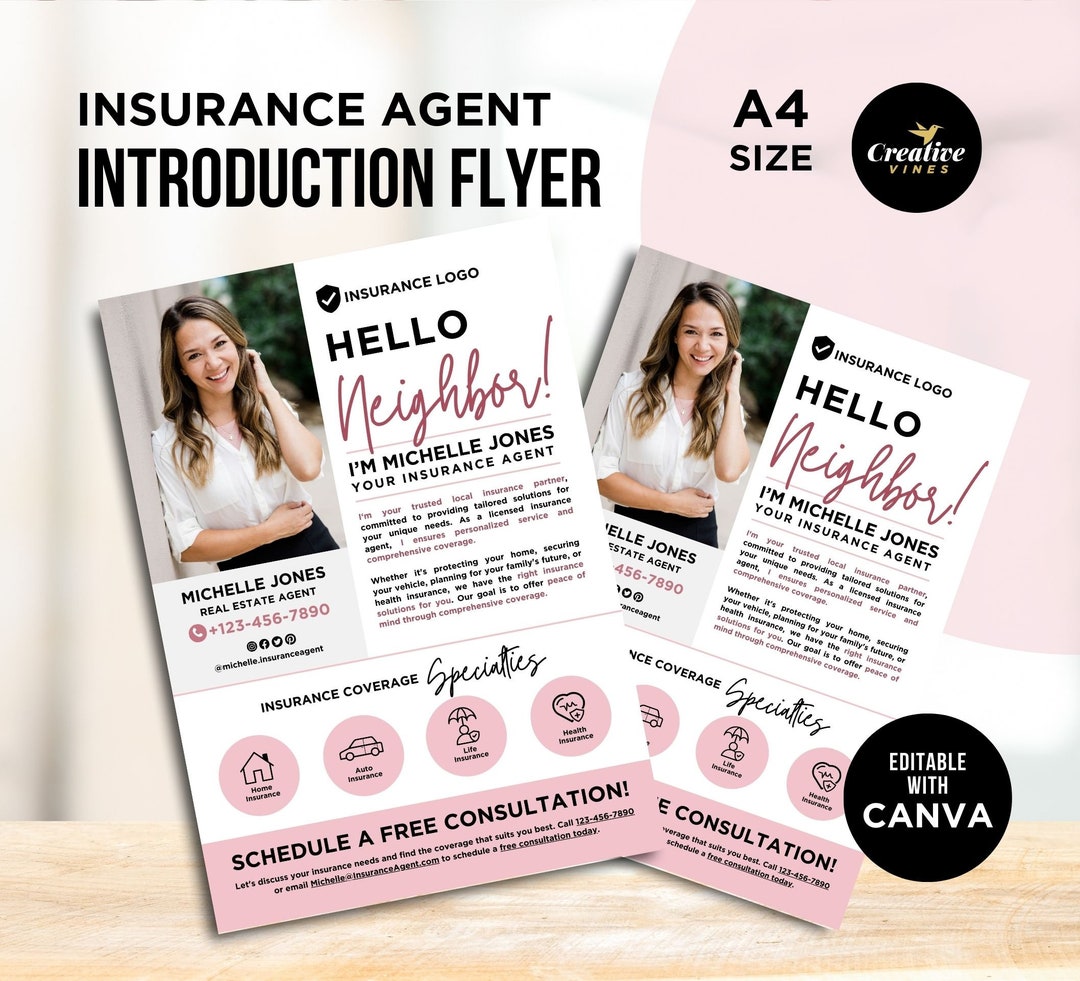 Life Insurance Agent Flyer Insurance Agent Introduction Flyer Template ...