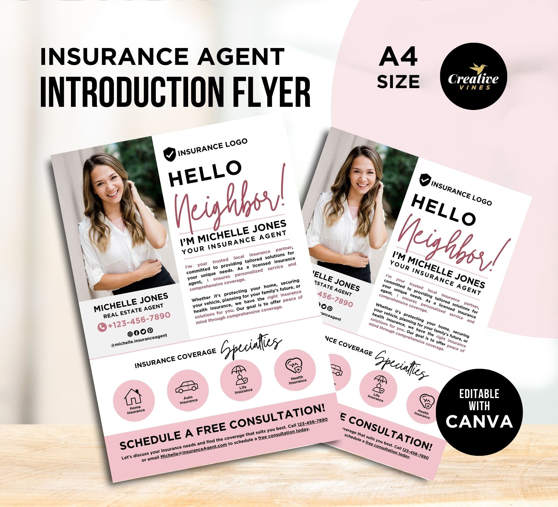 Life Insurance Agent Flyer Insurance Agent Introduction Flyer Template ...