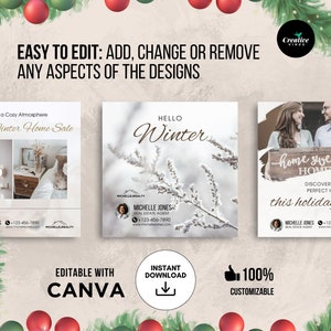 December Instagram Posts for Real Estate Agent Christmas Instagram ...