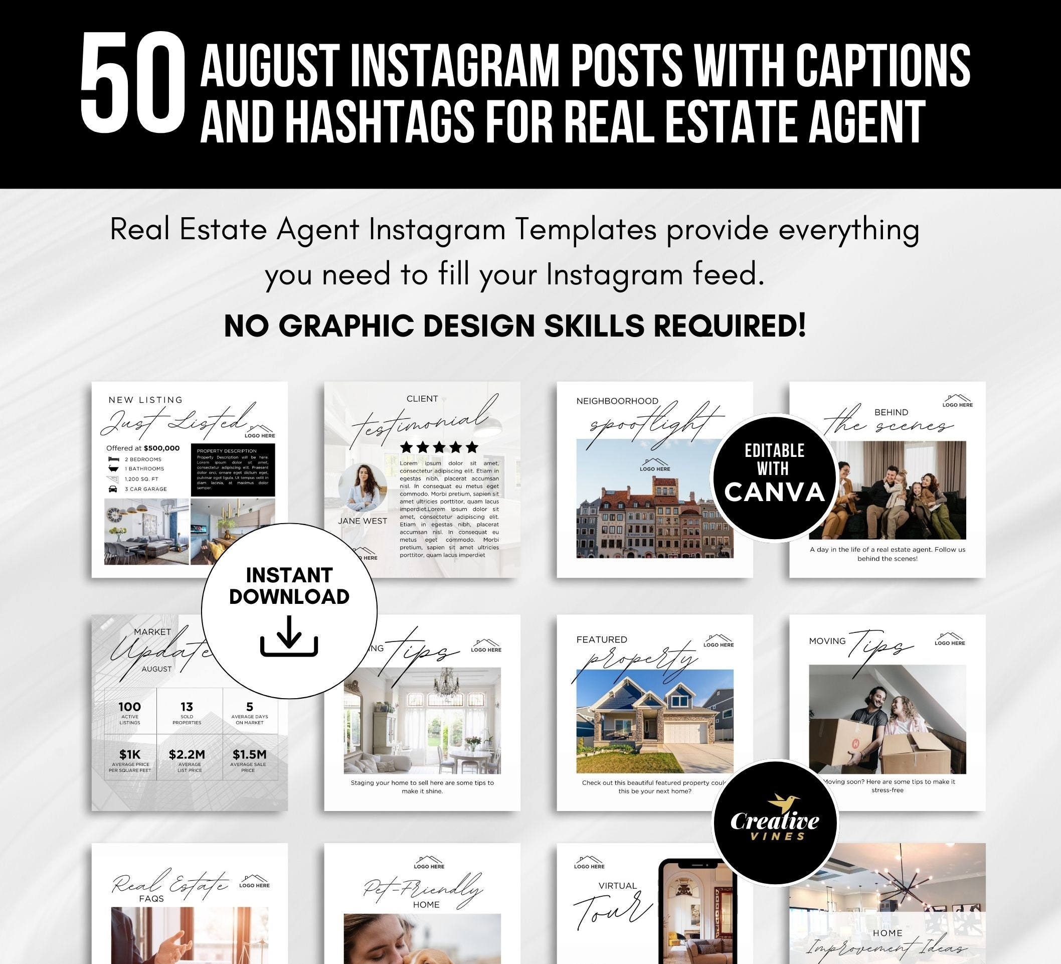 August Real Estate Agent Social Media Posts, Real Estate Instagram Post ...