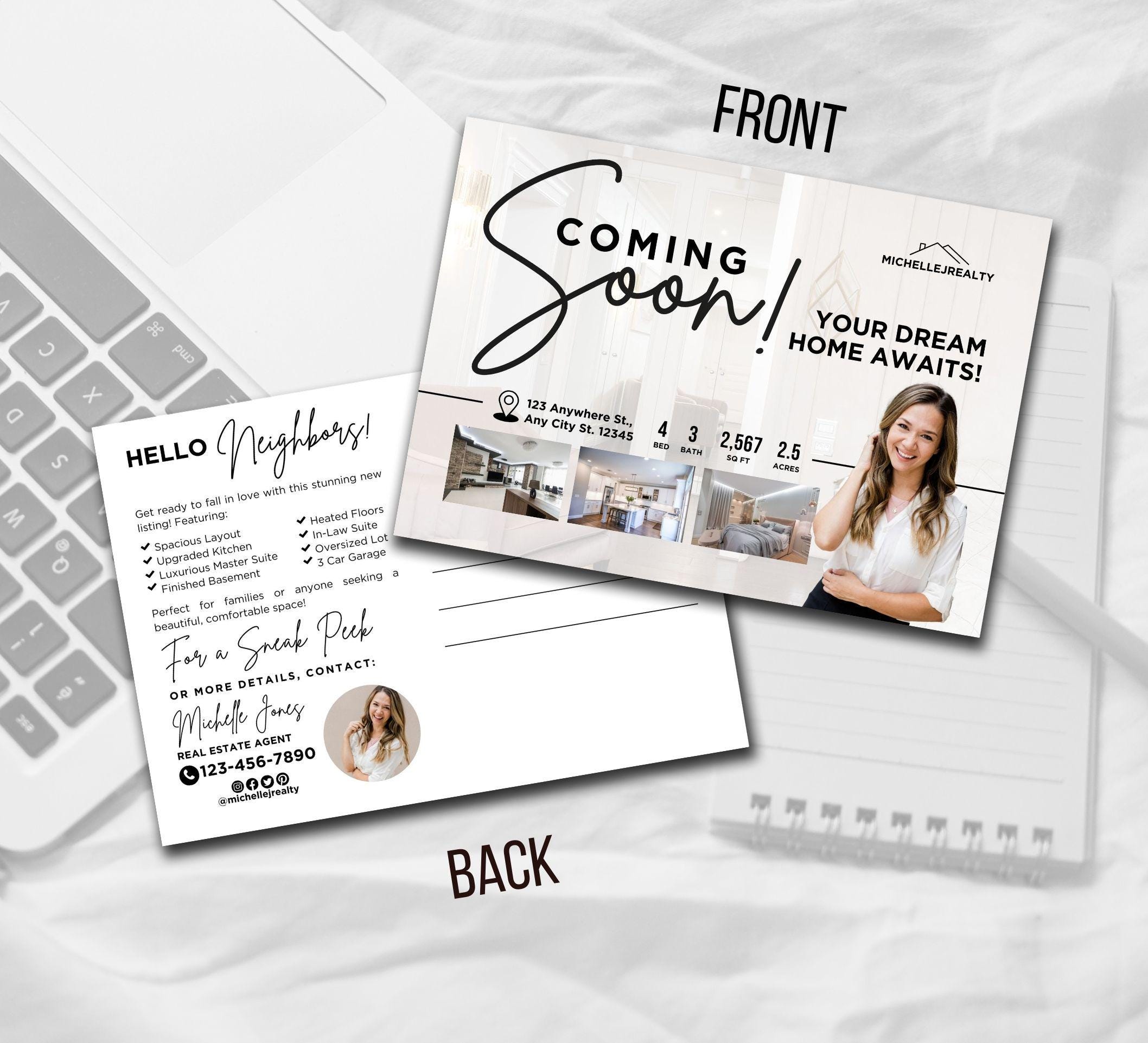 Real Estate Coming Soon Postcard Real Estate Marketing Realtor Postcard ...