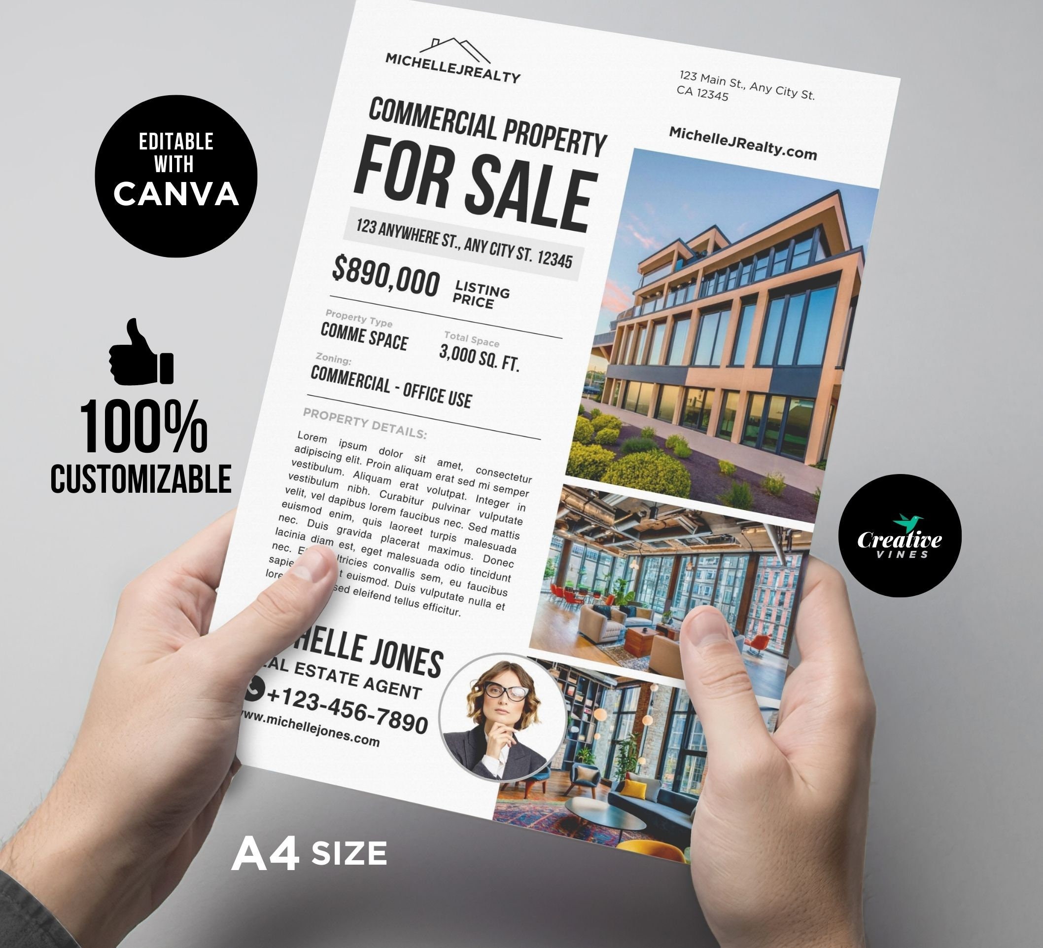 Commercial Property for Sale Flyer, Commercial Real Estate Flyer, Flyer Template, Commercial ...