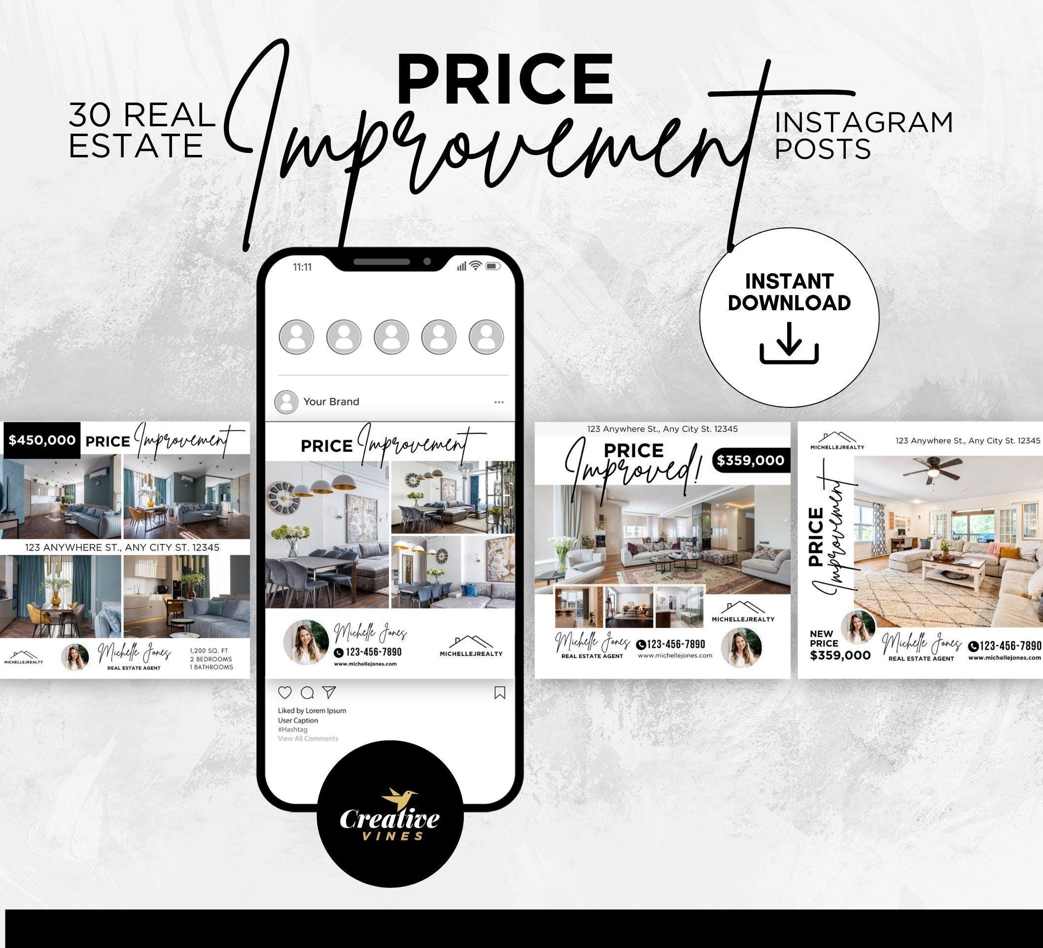 120 Price Improvement Social Media Posts Real Estate Price Reduction ...