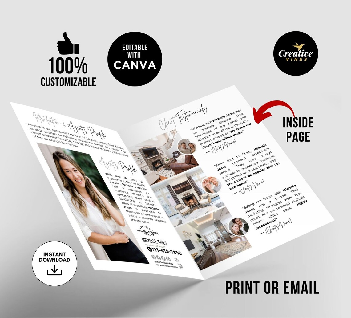 Real Estate Testimonials Brochure Real Estate Marketing Client Reviews ...