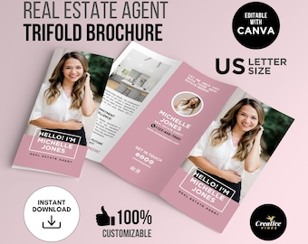 Real Estate Tri-fold Brochure, Introduction Brochure for Real Estate Farming, Agent Marketing ...