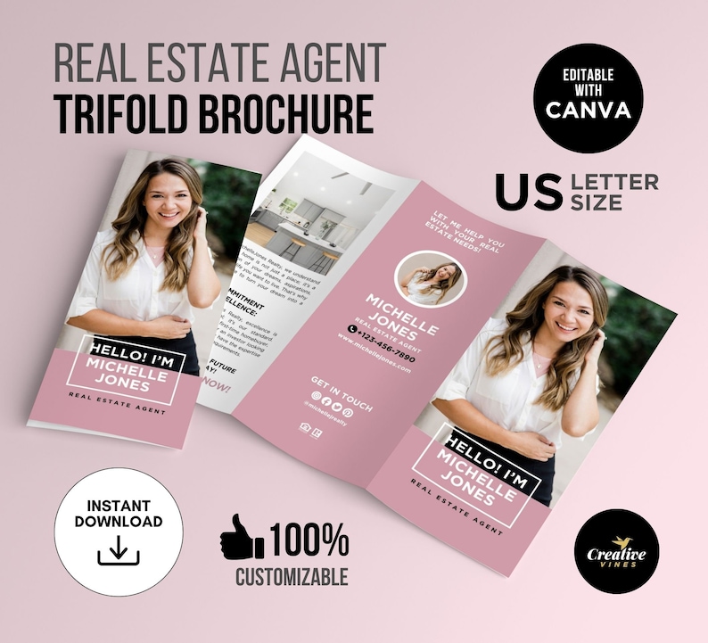 Real Estate Introduction Brochure Realtor Introduction Tri-fold ...