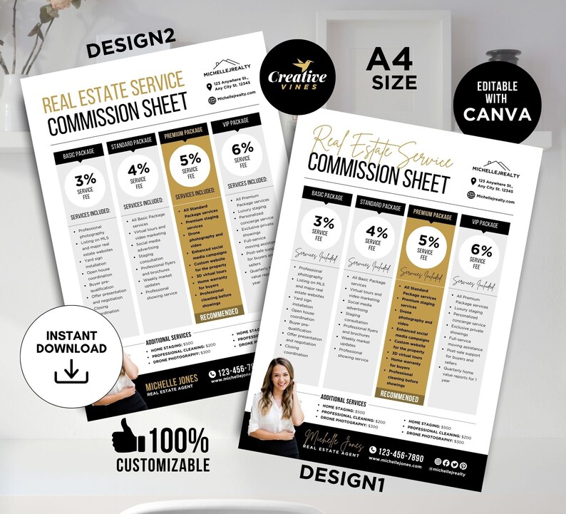 Real Estate Commission Template Real Estate Commission Sheet Real ...