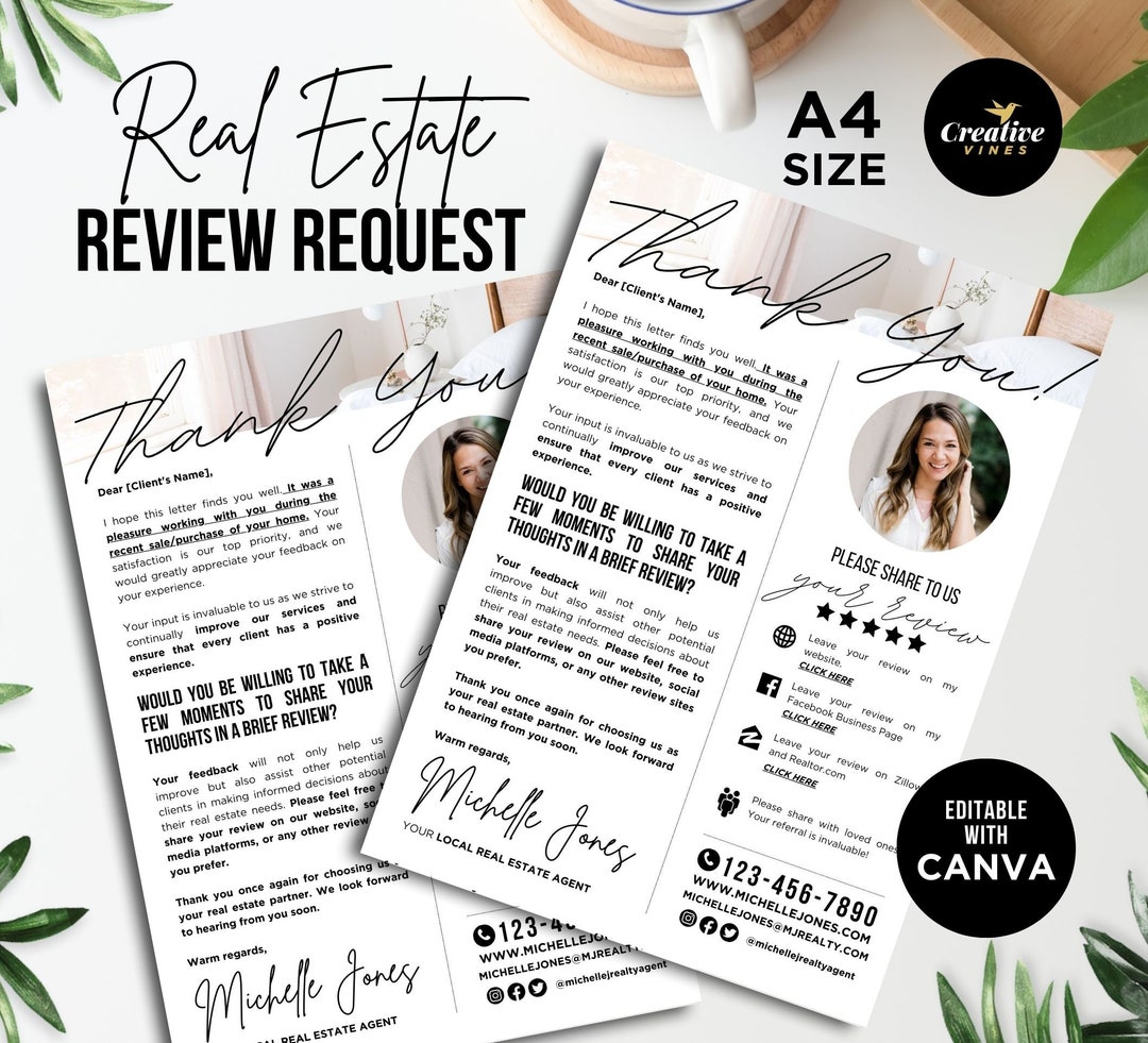 Real Estate Client Review Request Flyer Client Review Request ...
