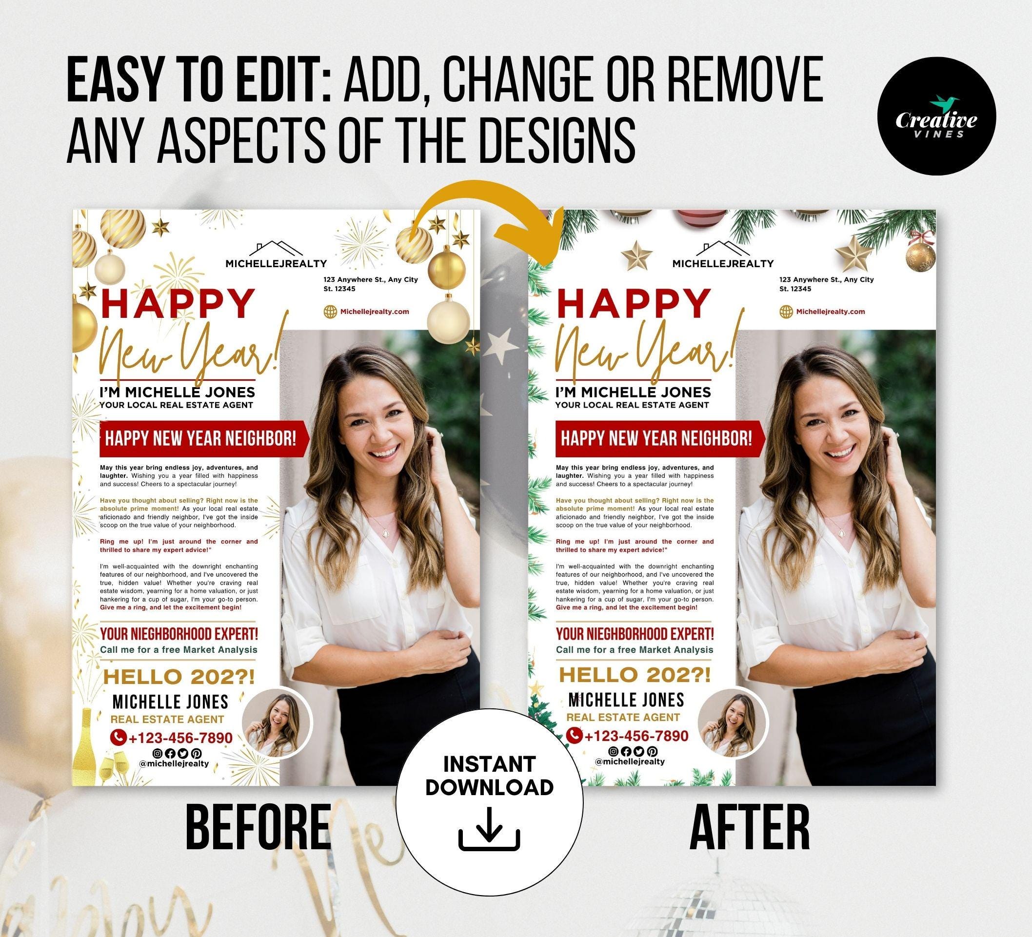 2026 New Year Real Estate Flyer Hello Neighbor Letter, Realtor Client ...