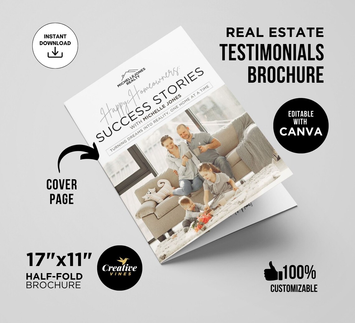 Real Estate Testimonials Brochure Real Estate Marketing Client Reviews ...