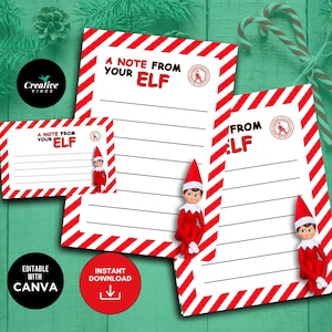 Elf Note Card A Note From Your Elf Printable Christmas Elf Arrival ...