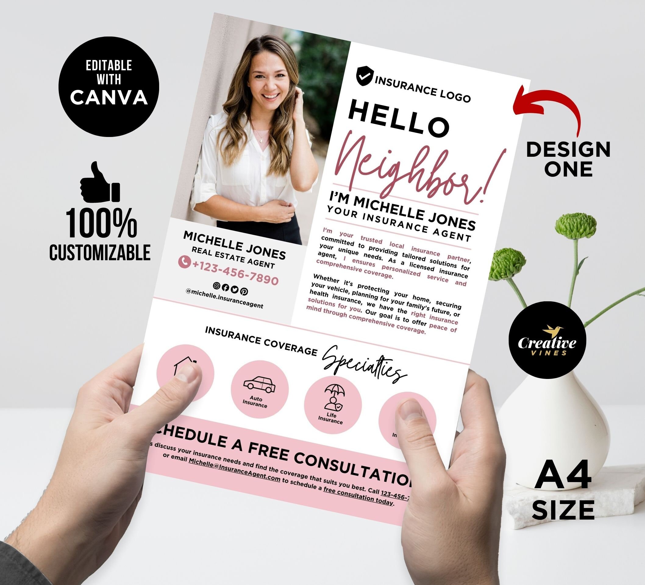 Life Insurance Agent Flyer Insurance Agent Introduction Flyer Template ...