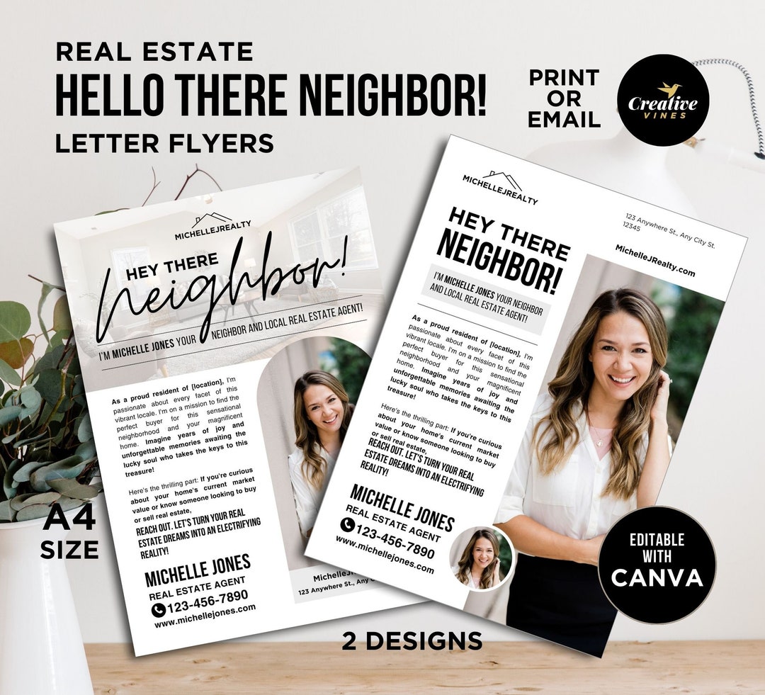 Hello There Neighbor Flyer Hello Neighbor Marketing Letter Real Estate ...