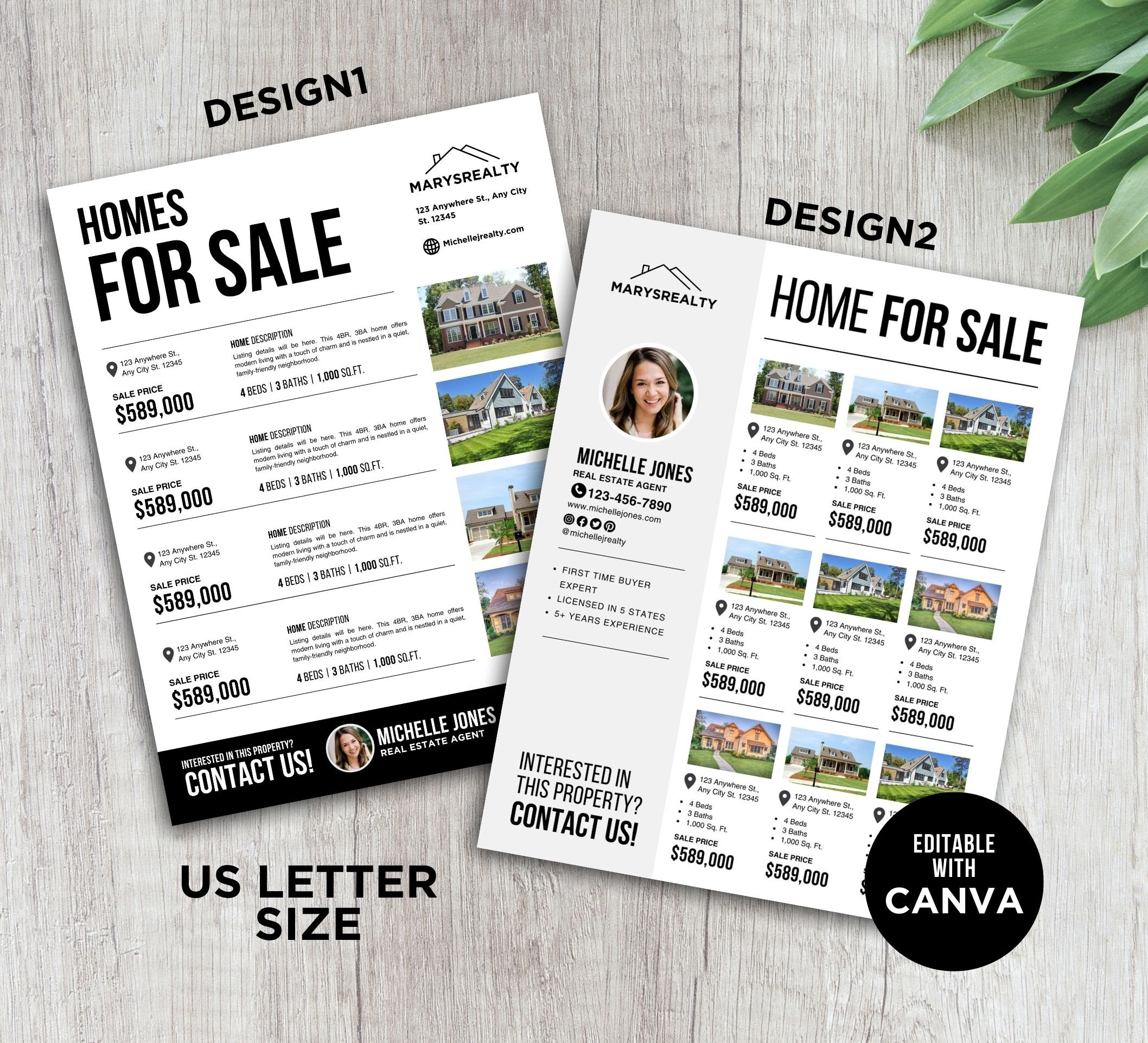 Real Estate Multiple Listing Flyer Bundle Homes for Sale Flyer New ...