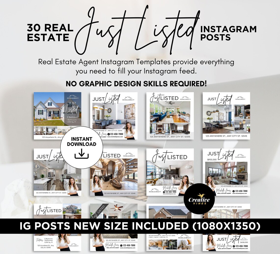 Just Listed Instagram Posts Social Media Bundle Just Listed Instagram ...