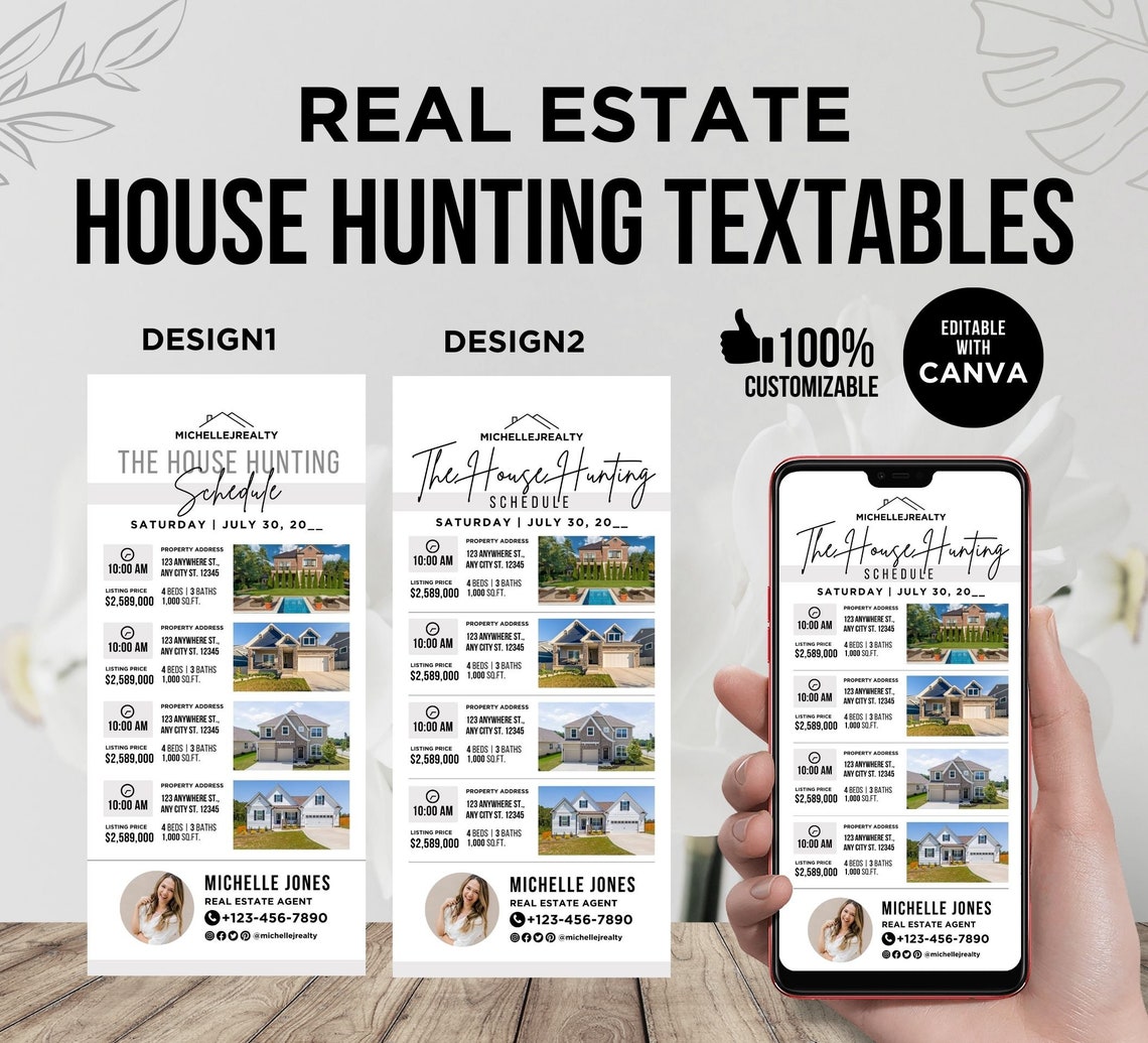House Hunting Schedule Textable House Hunting Schedule Textable Digital ...