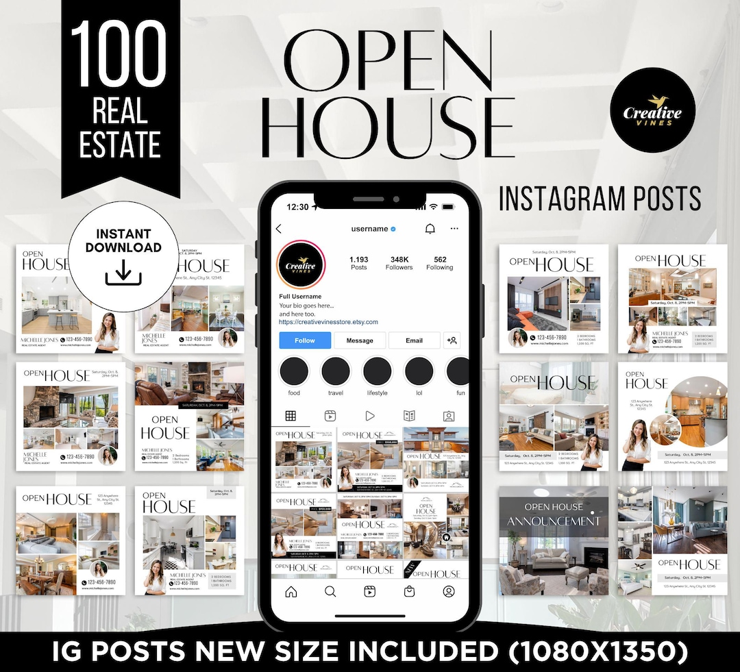 100 Open House Instagram Posts Real Estate Social Media Posts Open ...