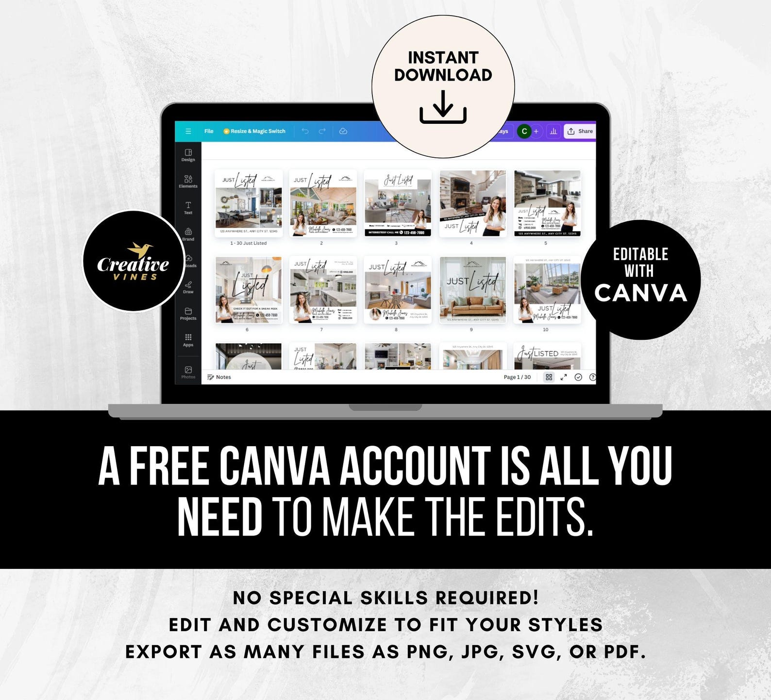 Just Listed Instagram Posts Social Media Bundle Just Listed Instagram ...