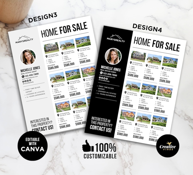 Real Estate Multiple Listing Flyer Bundle Homes for Sale Flyer New ...
