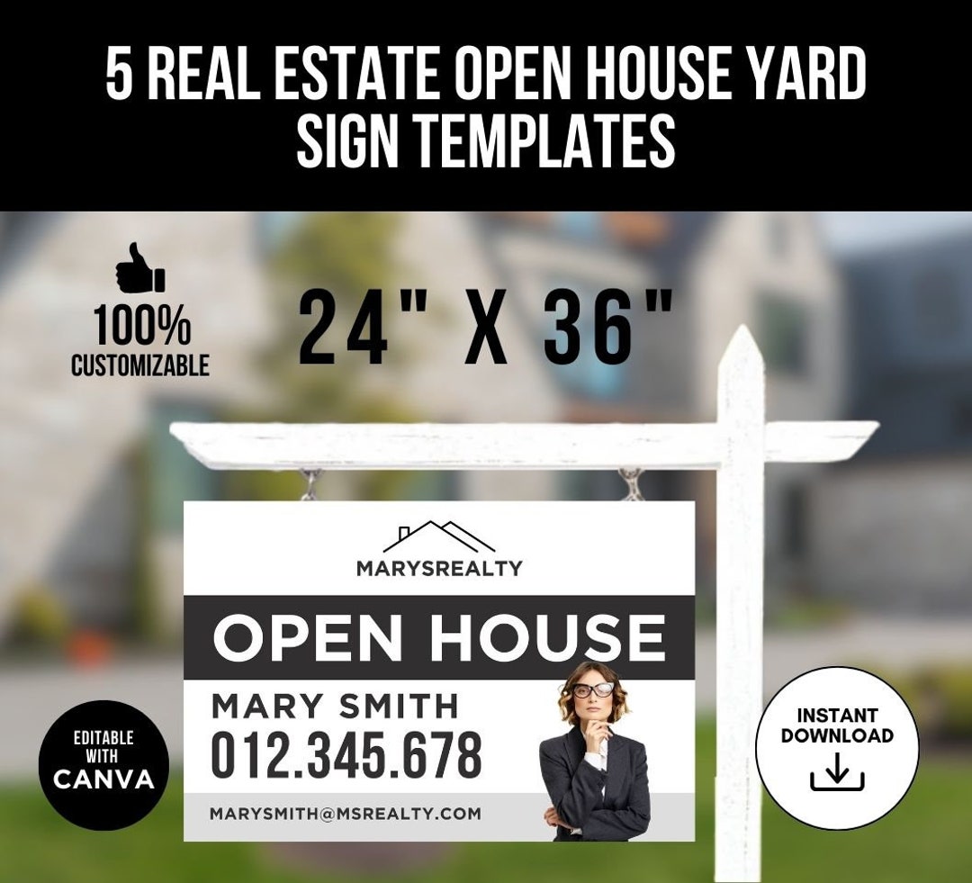 Open House Yard Sign Real Estate Template, for Sale Yard Sign ...