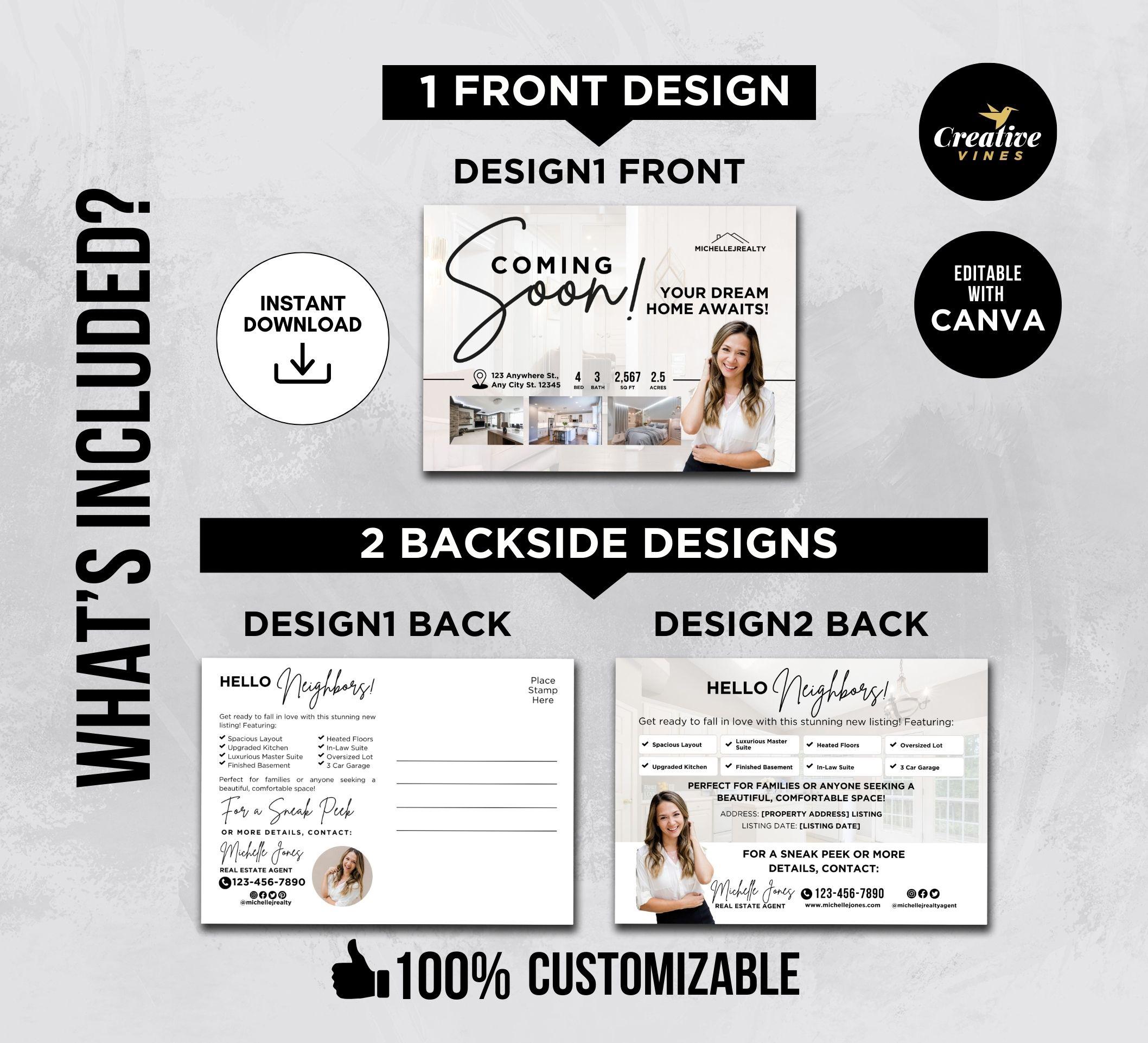 Real Estate Coming Soon Postcard Real Estate Marketing Realtor Postcard ...