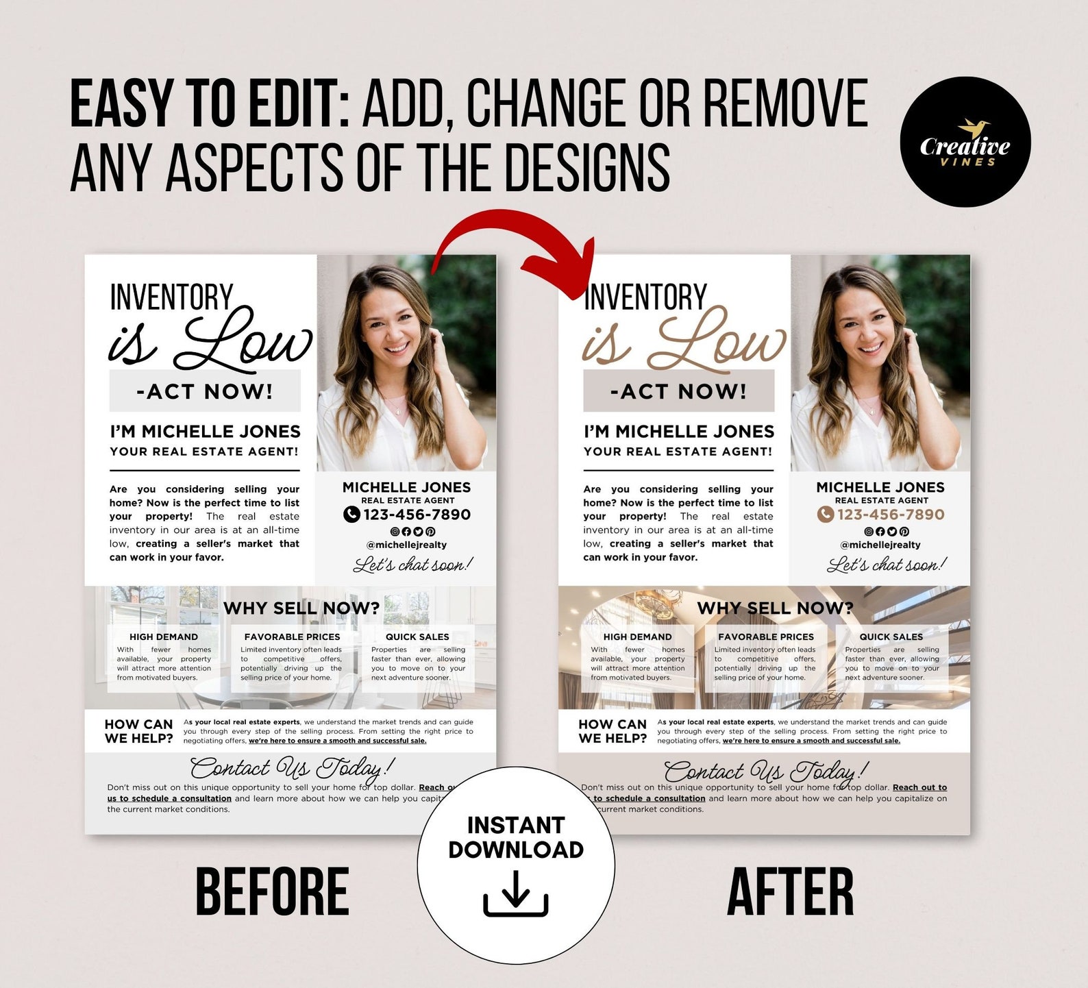 Real Estate Low Inventory Flyer, Inventory is Low Real Estate Flyer ...