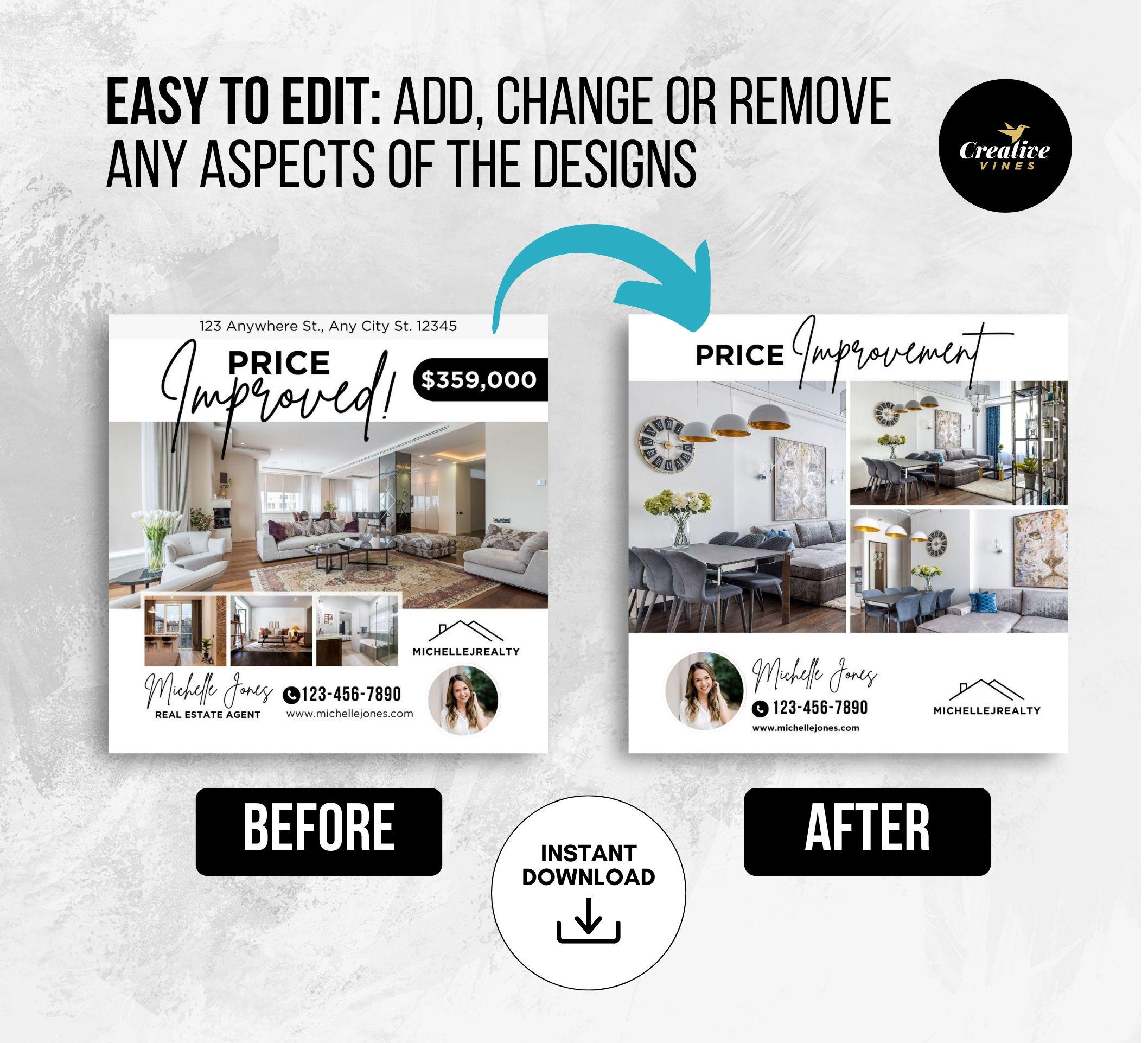 120 Price Improvement Social Media Posts Real Estate Price Reduction ...