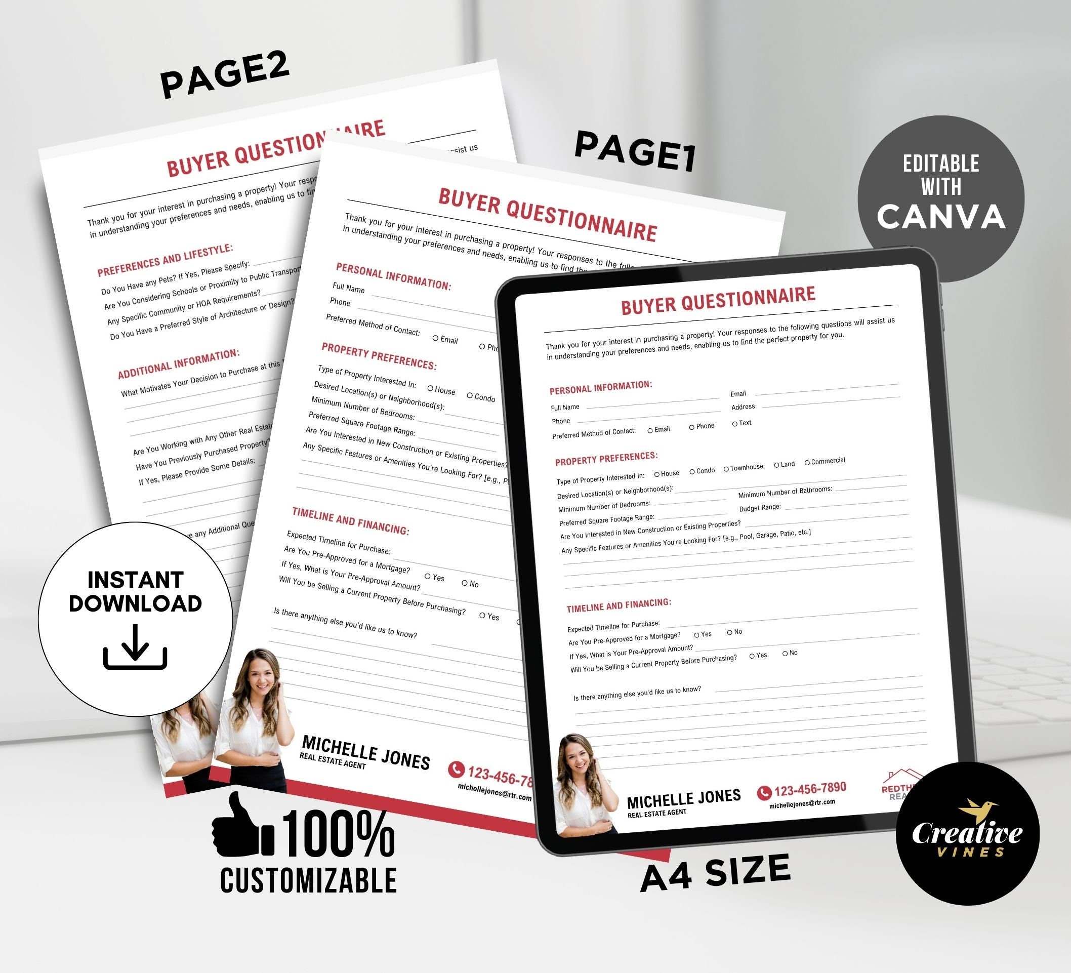 Buyer Questionnaire Seller Questionnaire Tenant Questionnaire Bundle ...