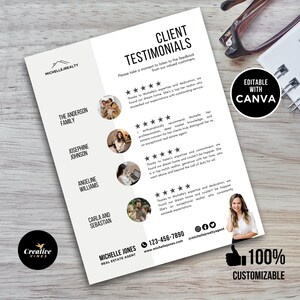 Real Estate Testimonial Flyer Realtor Testimonial Realtor Client Review ...