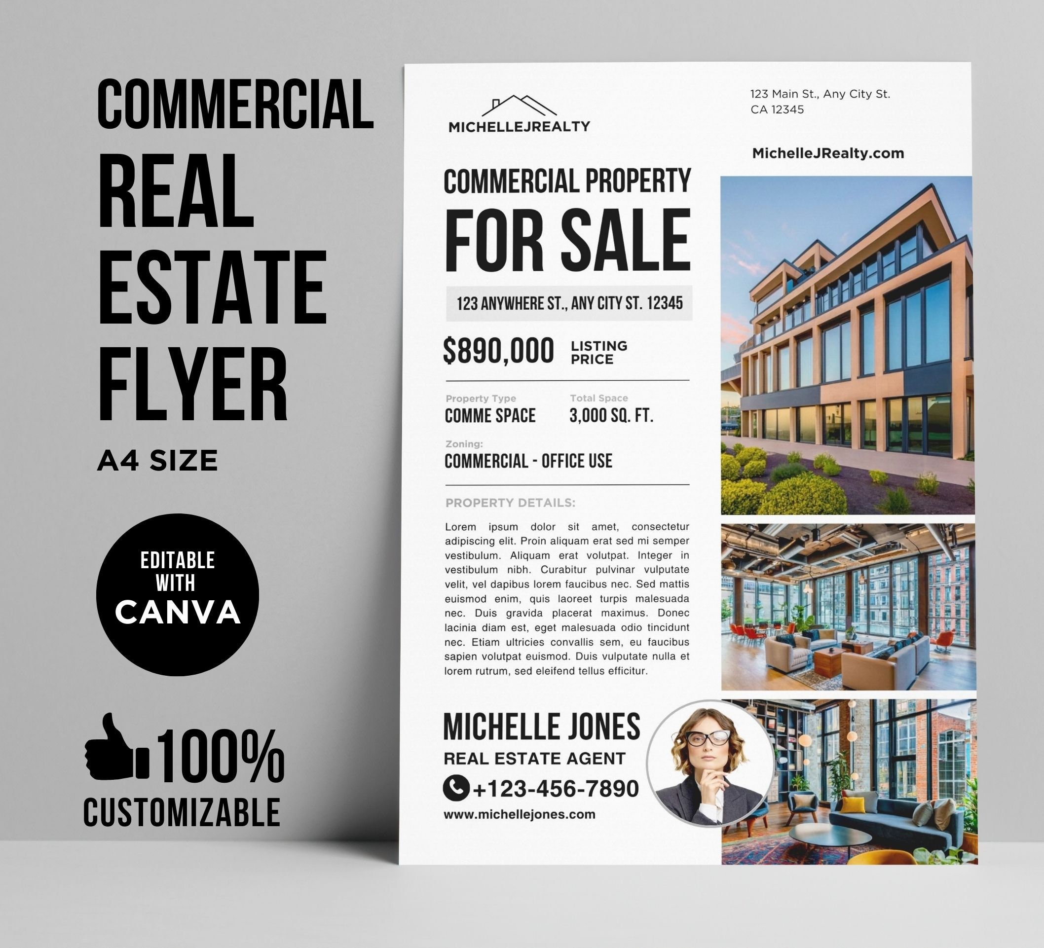Commercial Property for Sale Flyer, Commercial Real Estate Flyer, Flyer Template, Commercial ...
