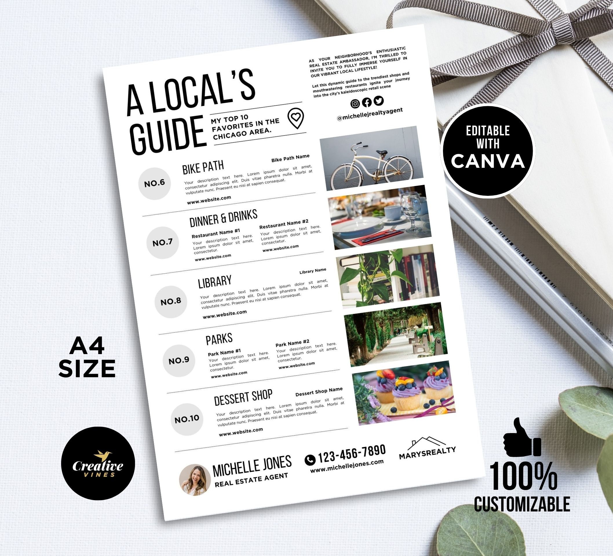 Real Estate Local Guide Flyer Template, Welcome Guide, City Guide Flyer ...