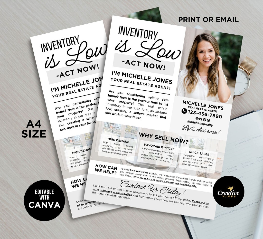 Real Estate Low Inventory Flyer, Inventory is Low Real Estate Flyer ...