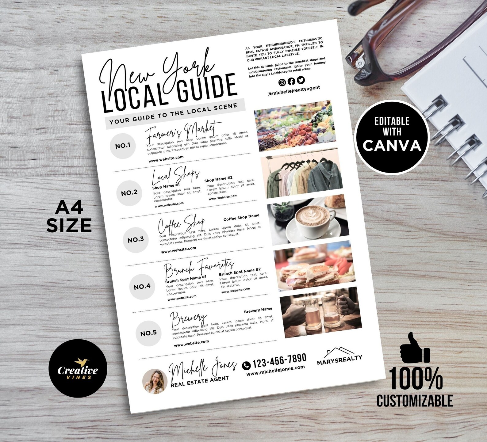 Real Estate Local Guide Flyer Template Around the Neighborhood Handout ...
