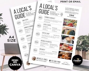 Real Estate Local Guide Flyer Template. Luxury Local Scene. Around the ...