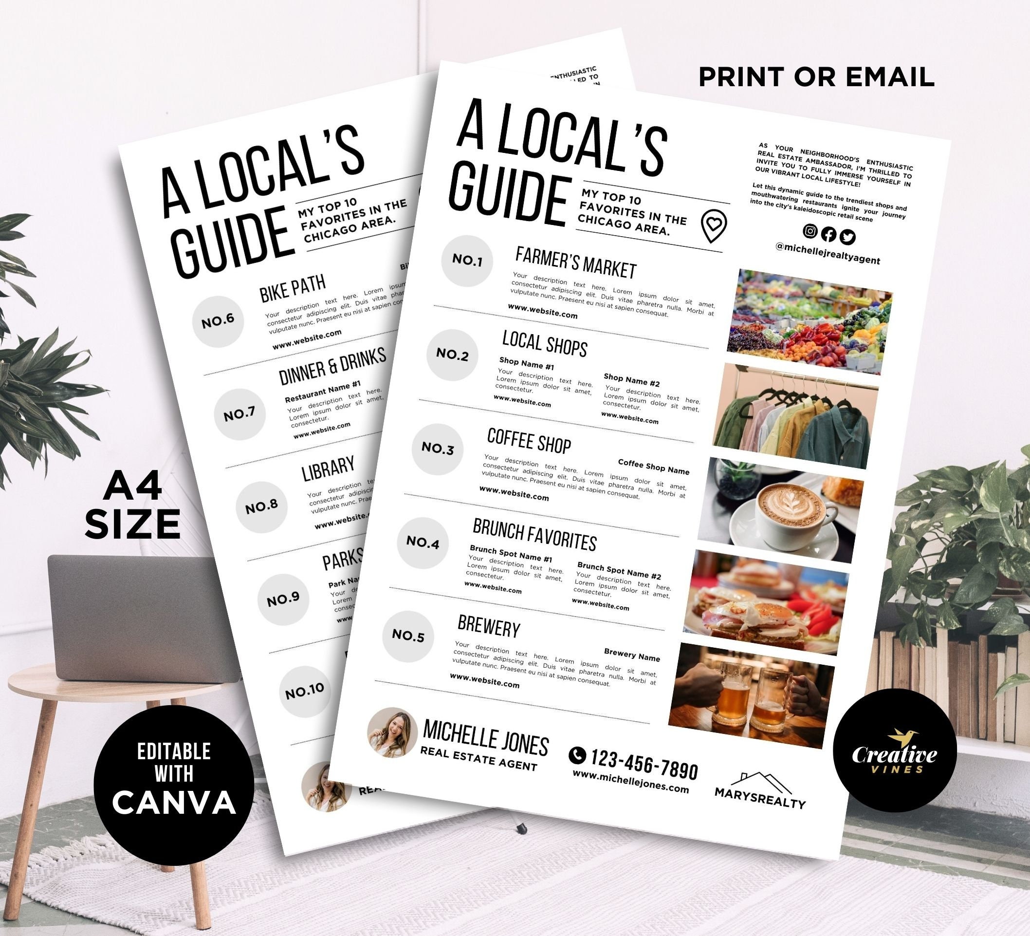 Real Estate Local Guide Flyer Template, Welcome Guide, City Guide Flyer ...