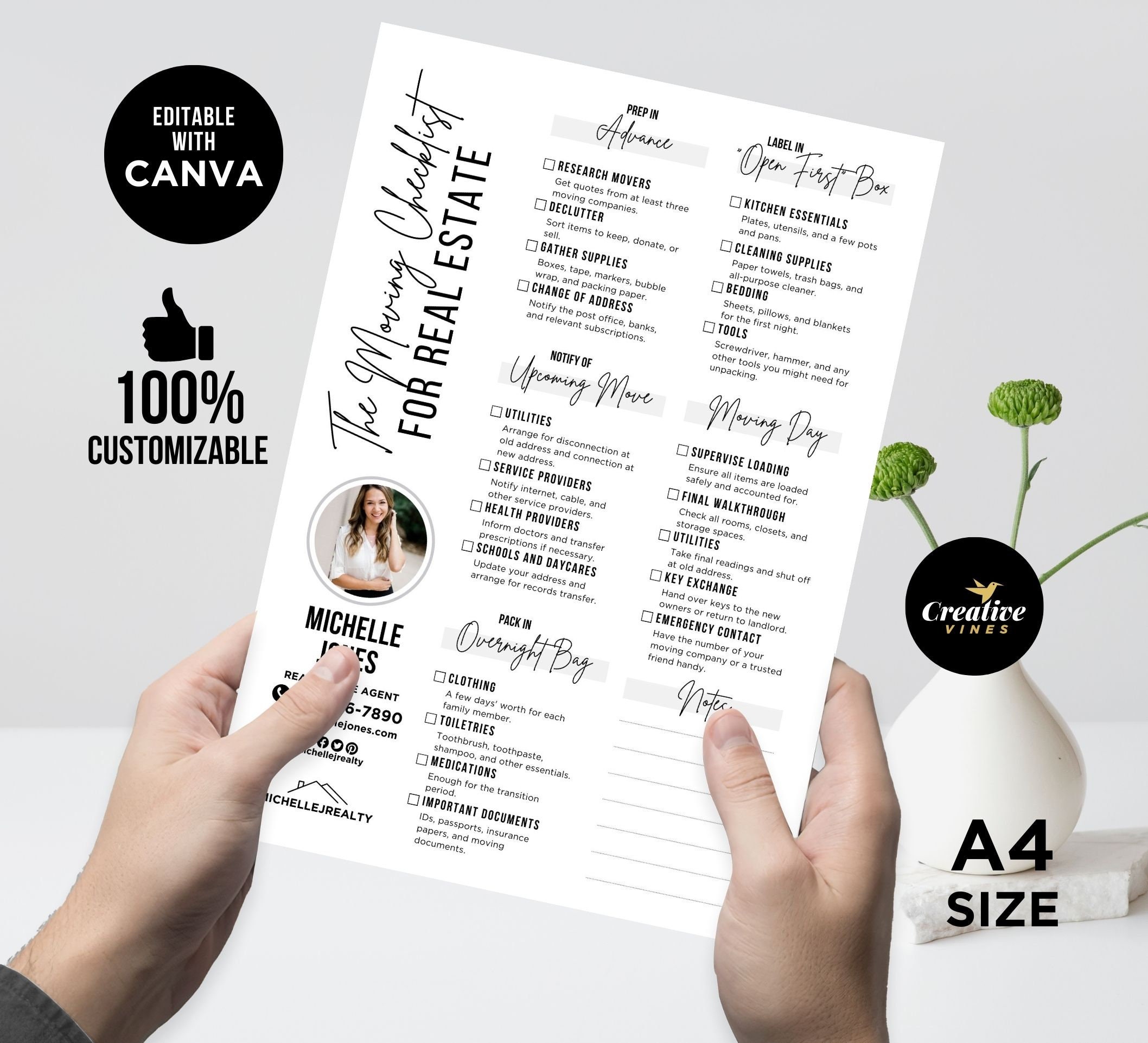 Real Estate Moving Checklist Printable Moving To-do List Realtor Moving ...