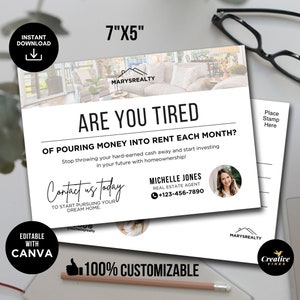 Tired of Renting Postcard, Real Estate Farming Postcard, Real Estate ...