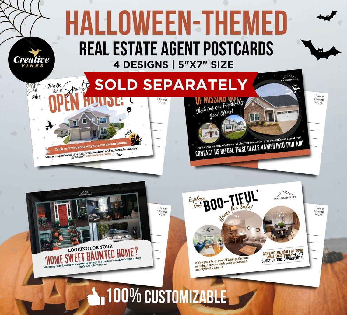 Halloween Real Estate Flyer Boo-tiful Homes for Sale Agent Marketing ...